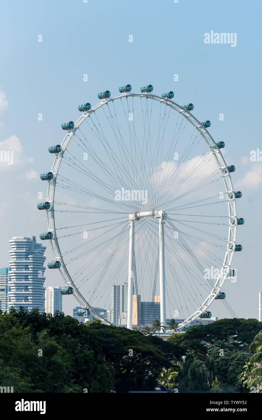 October 02, 2018: Singapore Flyer, observation wheel. The largest ...