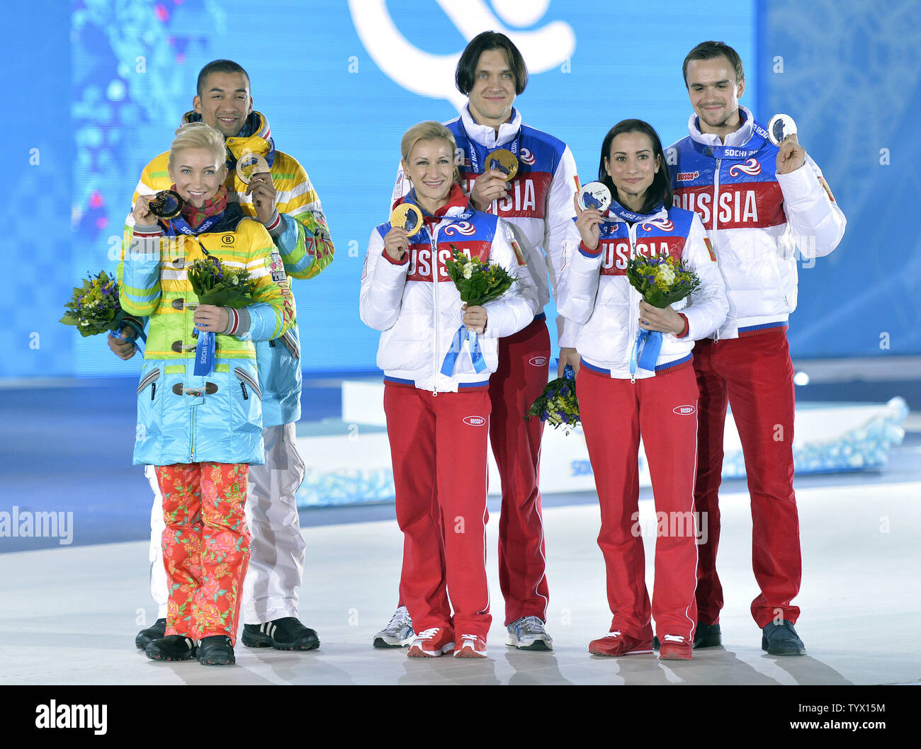 Left to right, Russia's Ksenia Stolbova and Fedor Klimov, Russia's ...