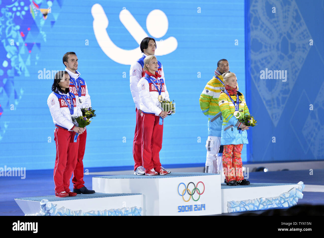 Left to right, Russia's Ksenia Stolbova and Fedor Klimov, Russia's ...