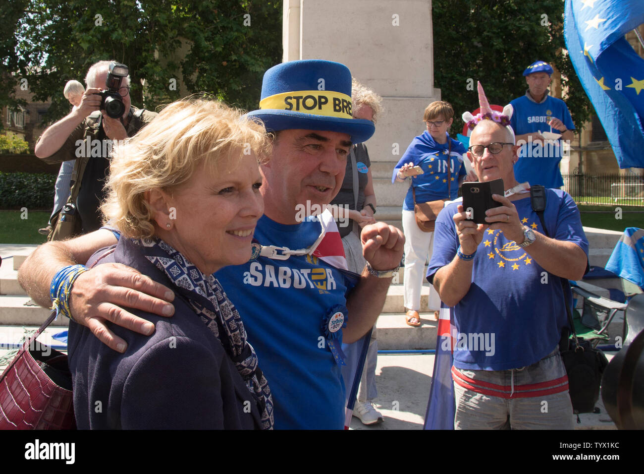 26 June 2019 - Opposite Parliament, London, UK - Steven Bray with Anna ...