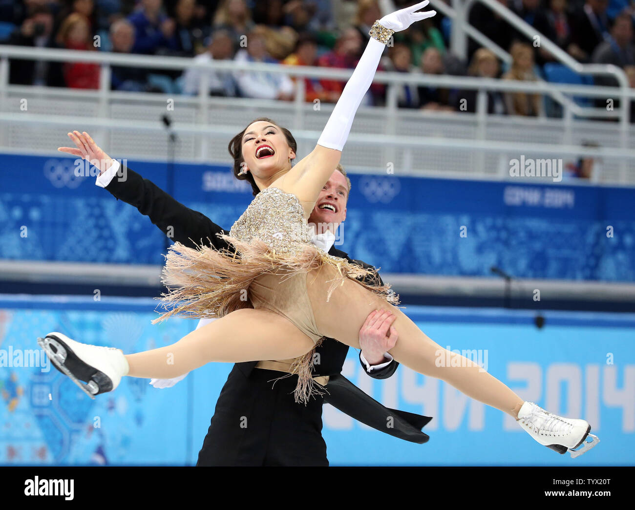 US Madison Chock and Evan Bates perform during the figure skating: ice ...
