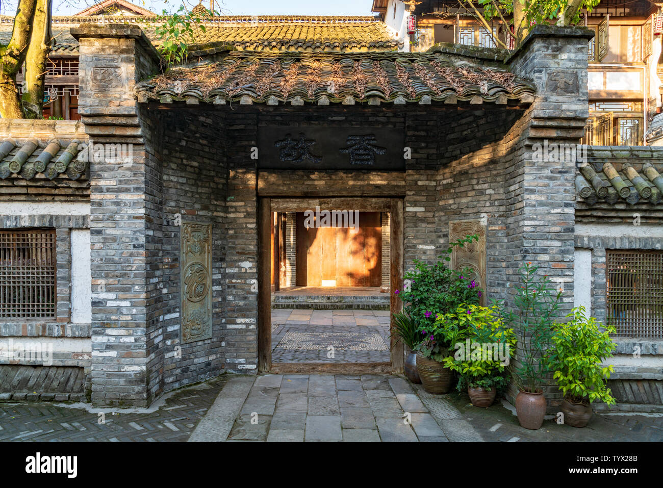 Huanglongxi ancient town building Stock Photo - Alamy