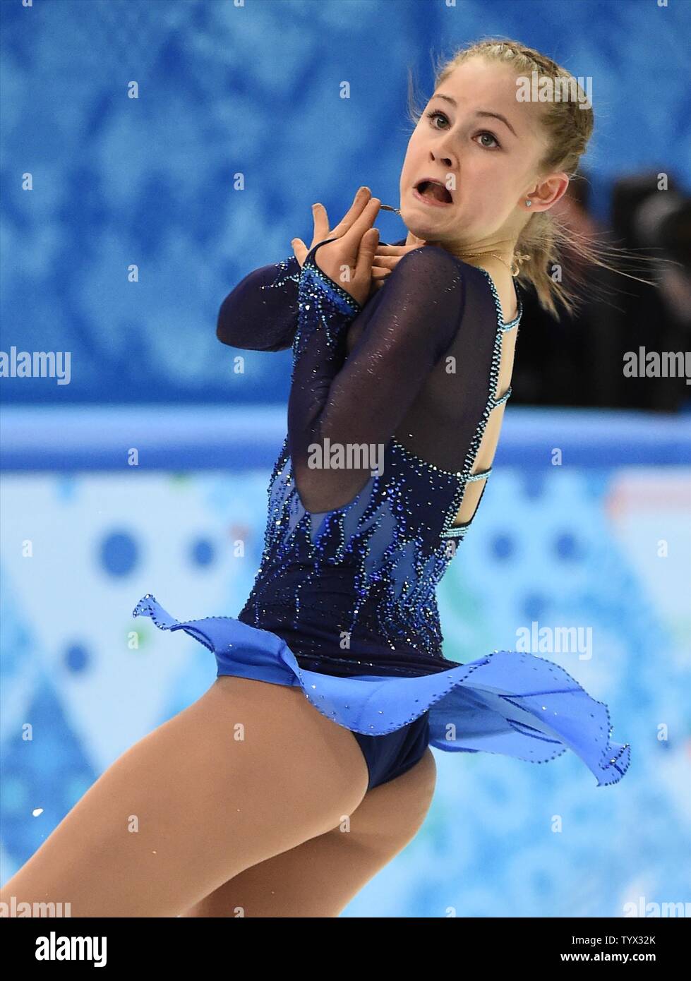 Russias Yulia Lipnitskaya Performs During The Figure Skating Ladies