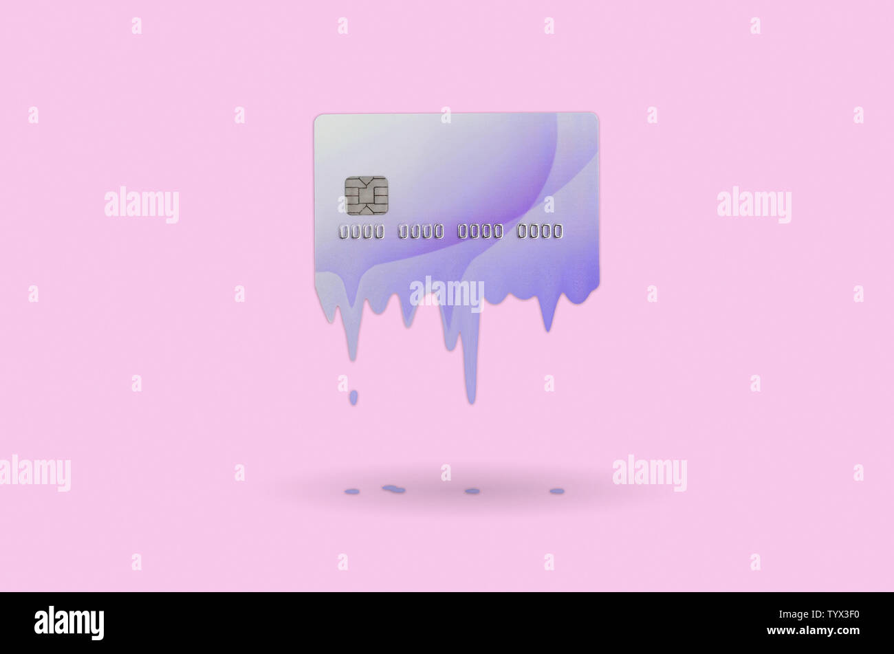 Card expires soon concept shows liquid credit card that is dissolving ...