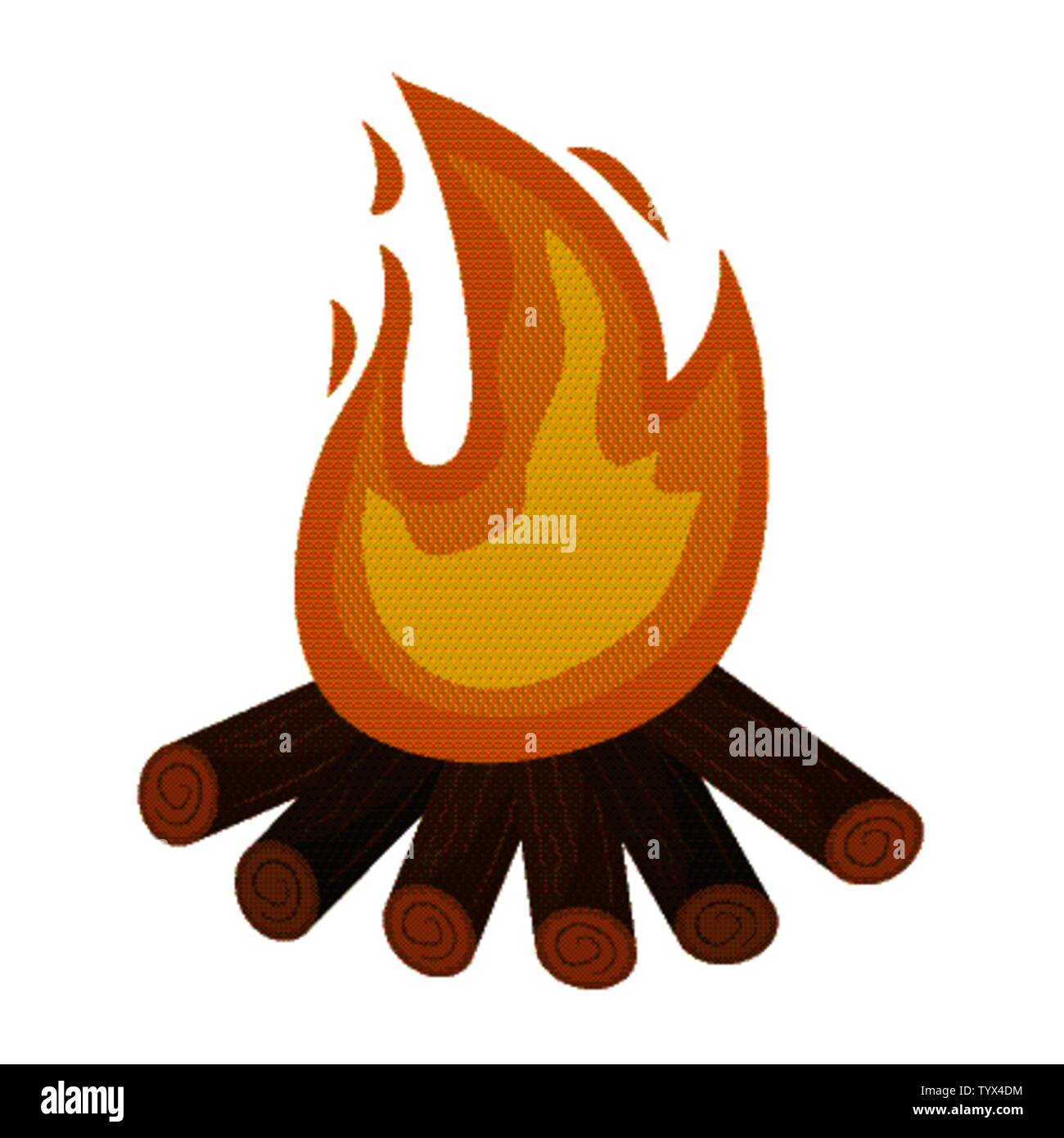 wood fire cartoon vector illustration graphic design Stock Vector Image ...