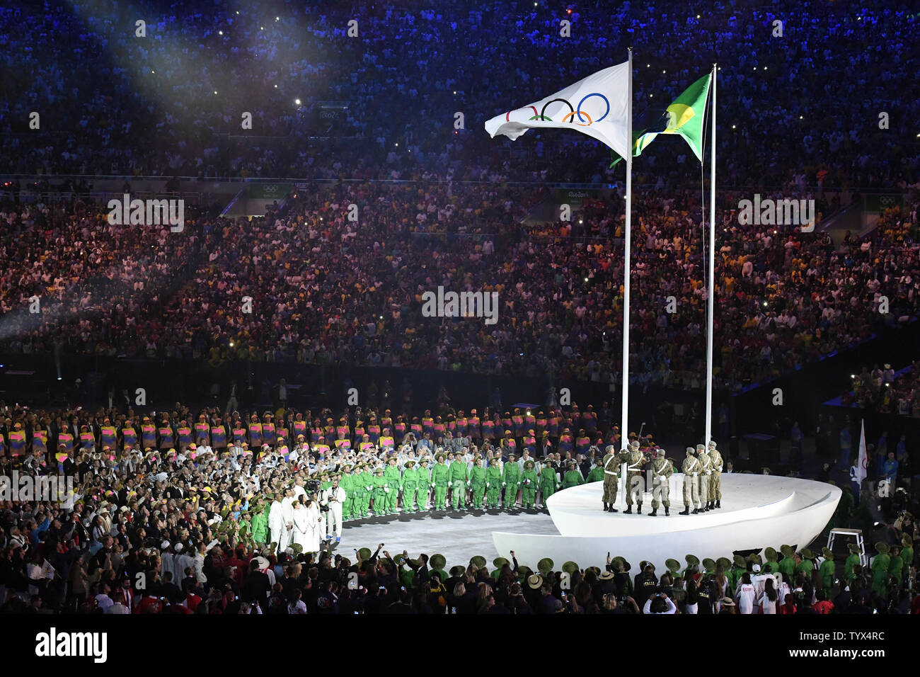 Rio 2016 olympic opening ceremony flags hi-res stock photography and ...
