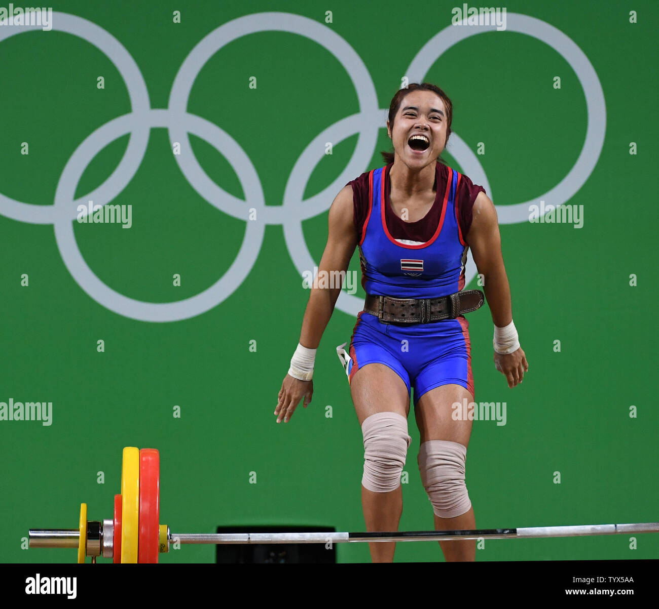 Thailand's Tanasan Sopita celebrates a lift in the Clean and Jerk ...