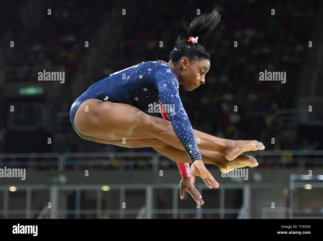 American gymnast Simone Biles competes in the balance beam ...