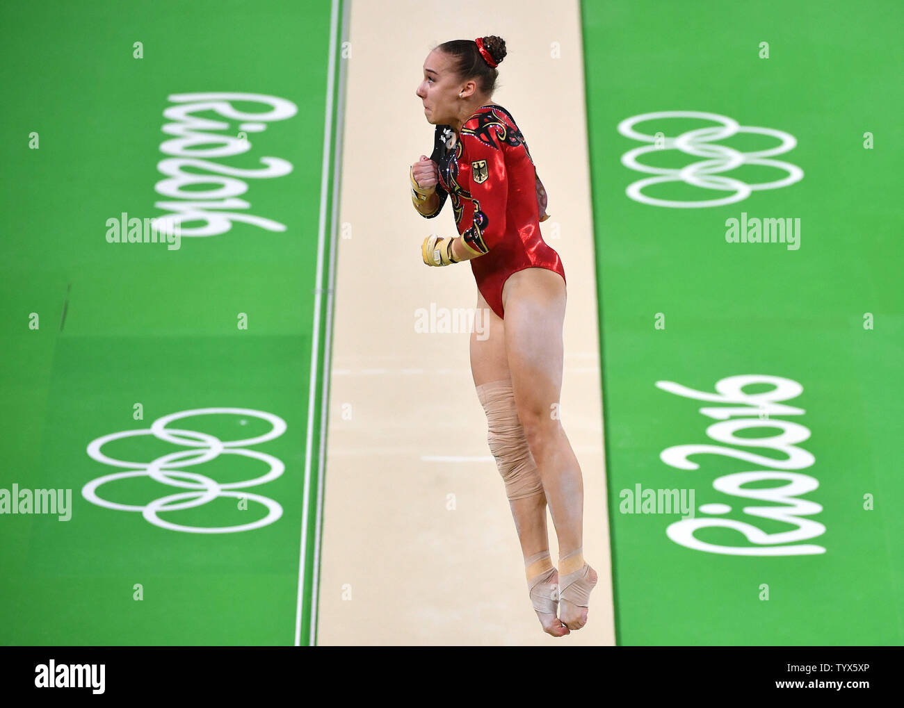 German gymnast Tabea Alt competes in the vault qualifications at the ...