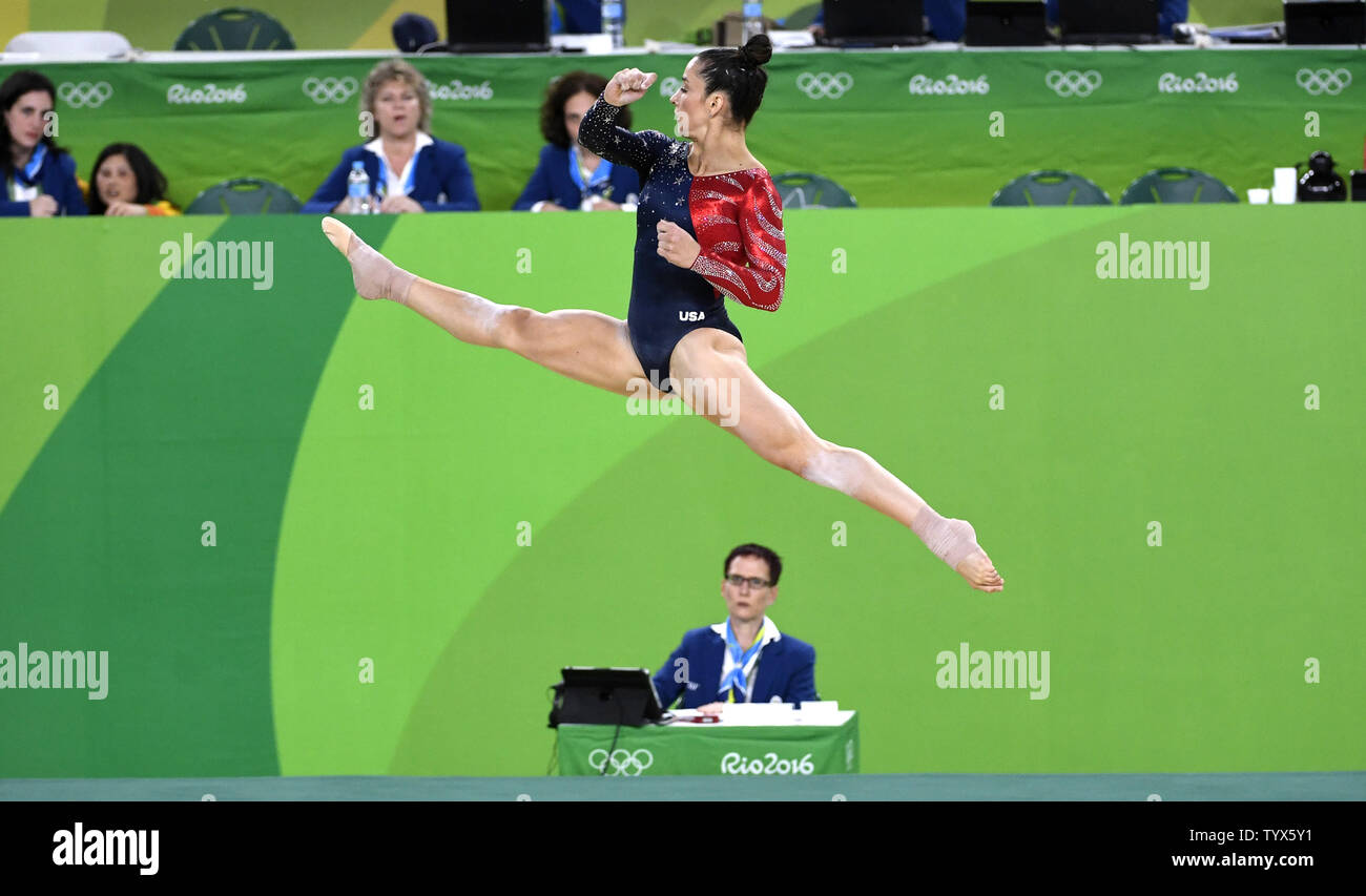American gymnast Aly Raisman performs her routine in the Floor Exercise ...