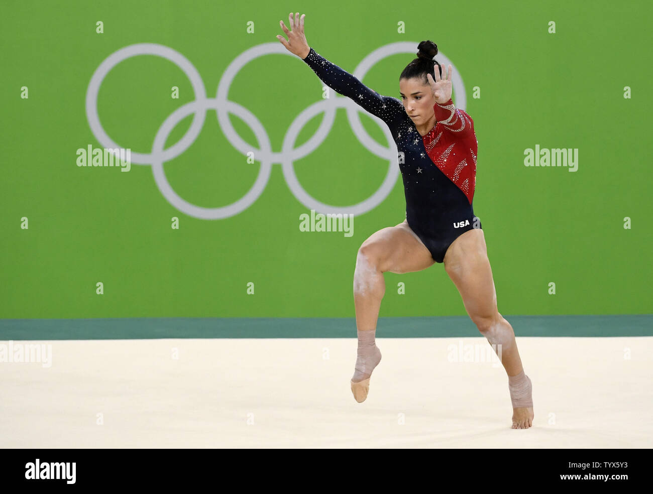 American gymnast Aly Raisman performs her routine in the Floor Exercise ...