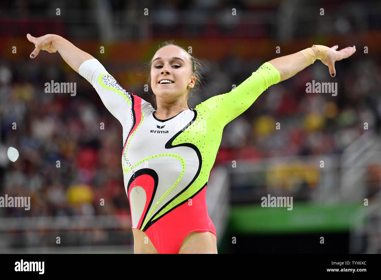 Tabea Alt of Germany competes on the balance beam during the Women's ...