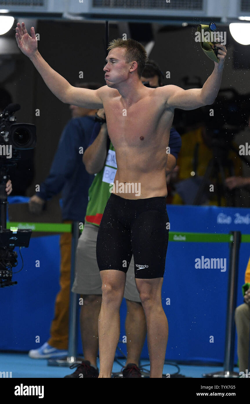 Dmitriy Balandin, of Kazakhstan celebrates his Men's 200M Breaststroke ...