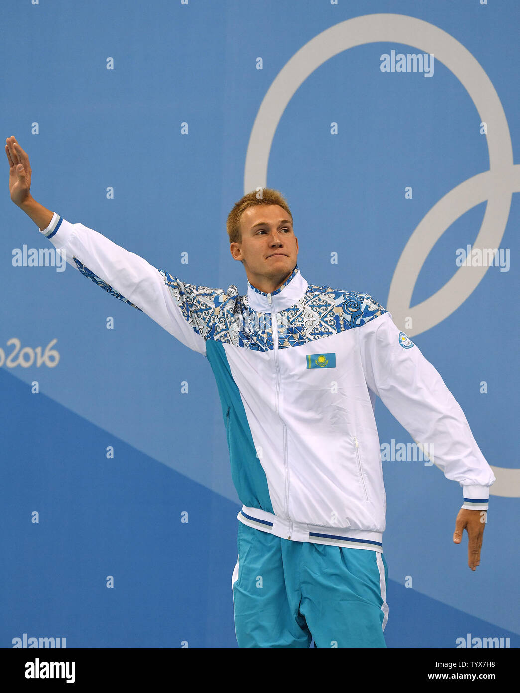 Dmitriy Balandin of Kazakhstan celebrates his gold medal in the Men's ...