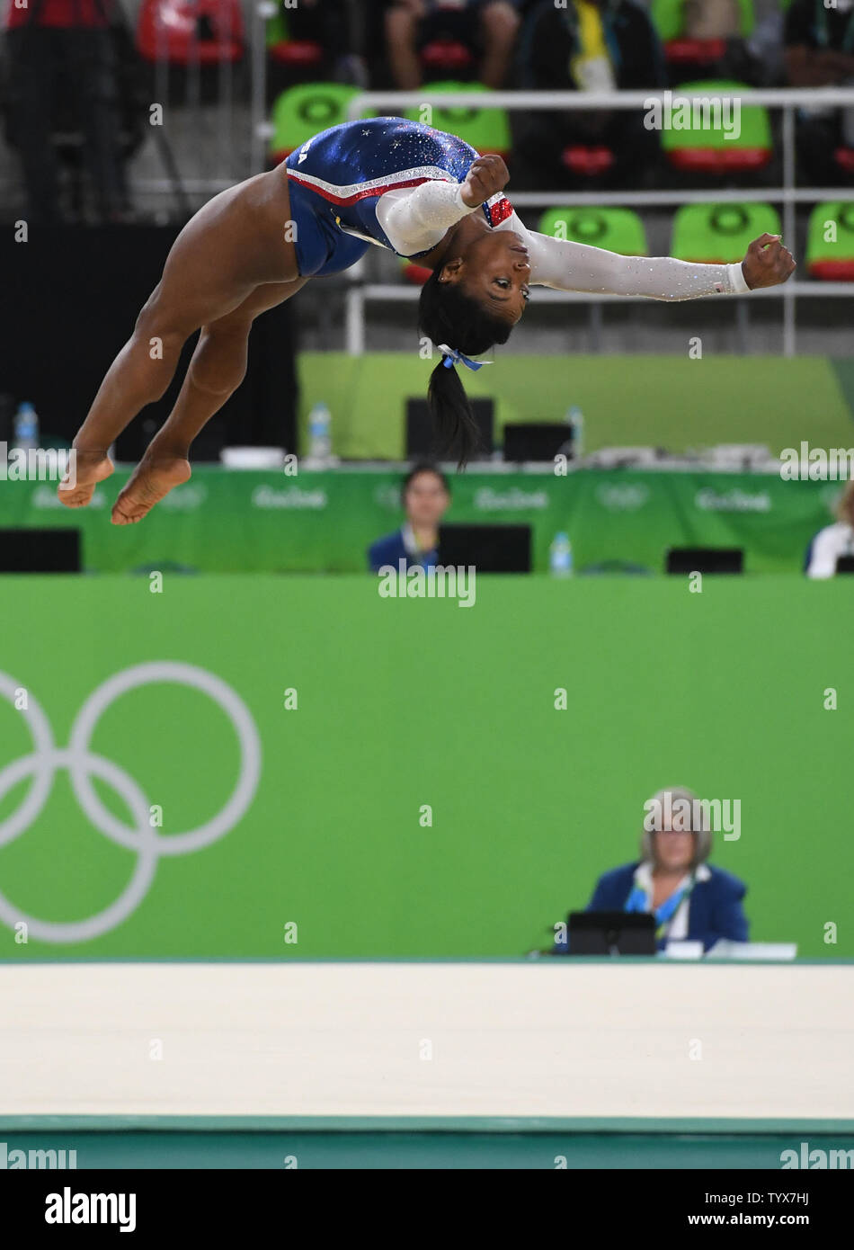 Simone Biles competes in the Floor Exercise in the Women's Artistic ...
