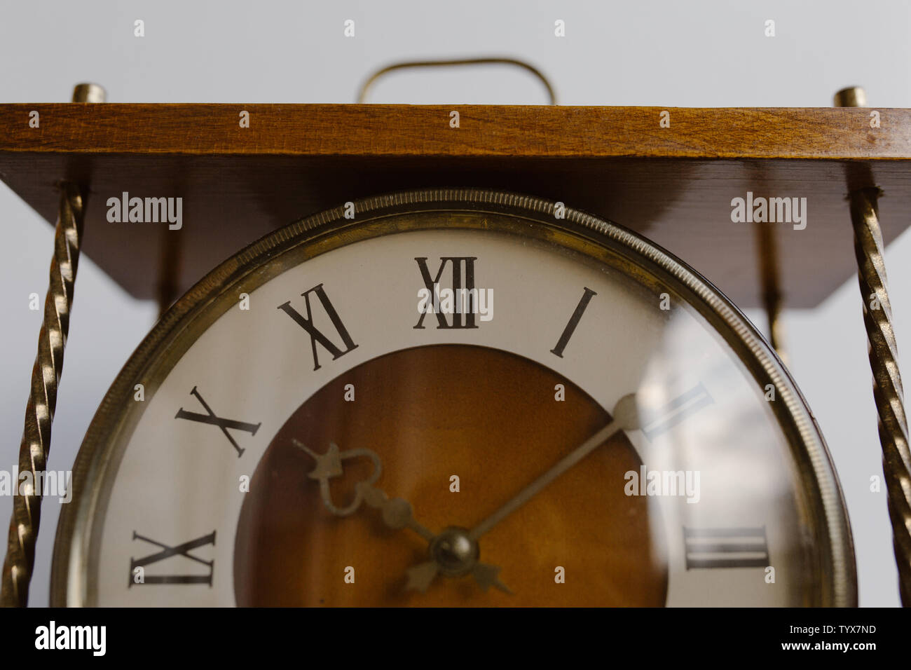 Old soviet table clock with mechanical winding Stock Photo - Alamy