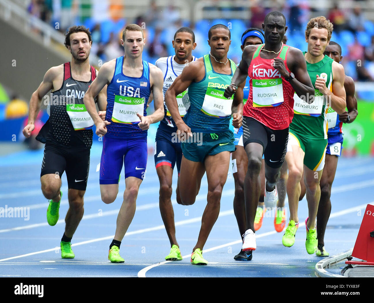 David Lekuta Rudisha of Kenya runs the Men's 800m qualifying heat at ...