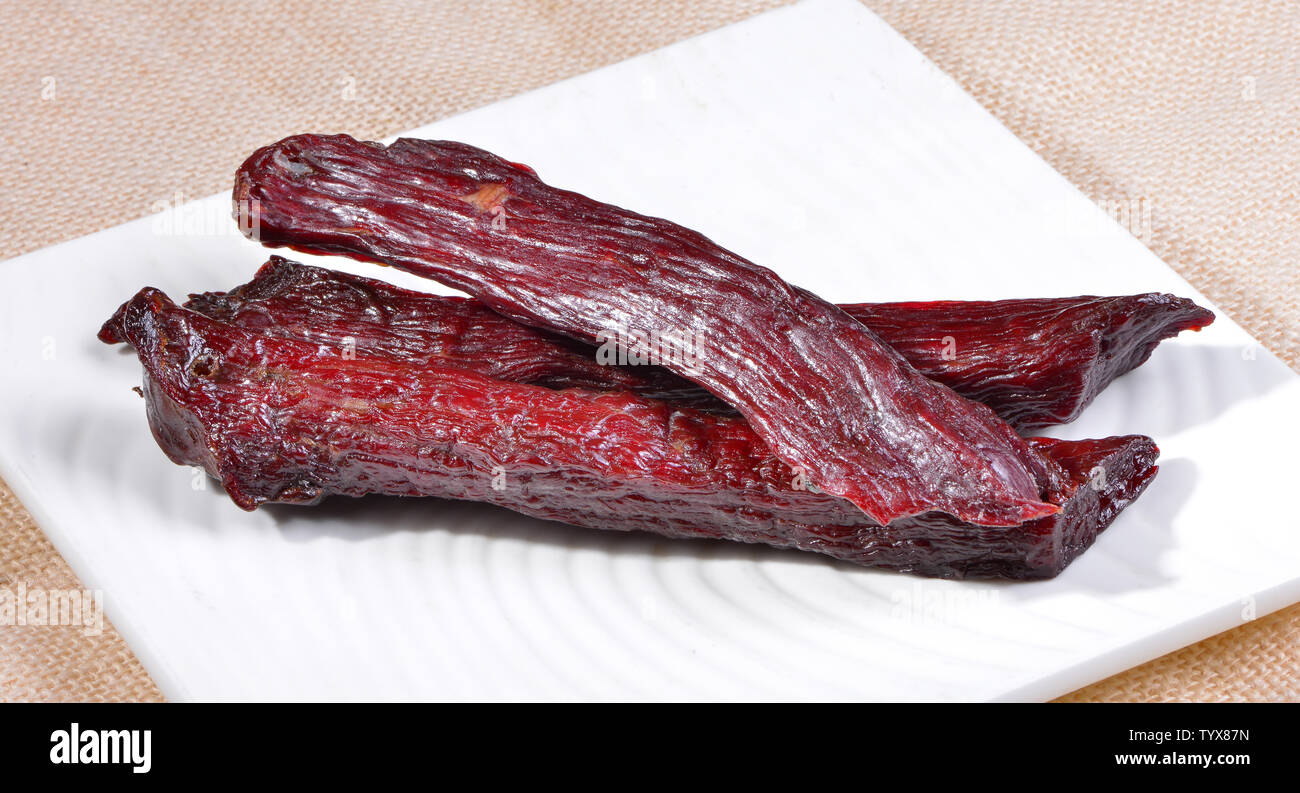 Air-dried hand-torn beef HD picture Stock Photo - Alamy