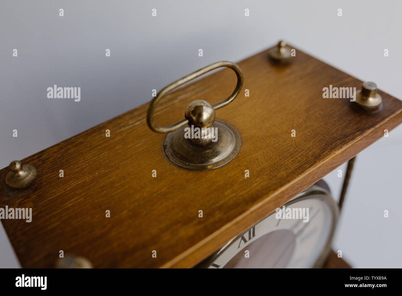 Old soviet table clock with mechanical winding Stock Photo - Alamy