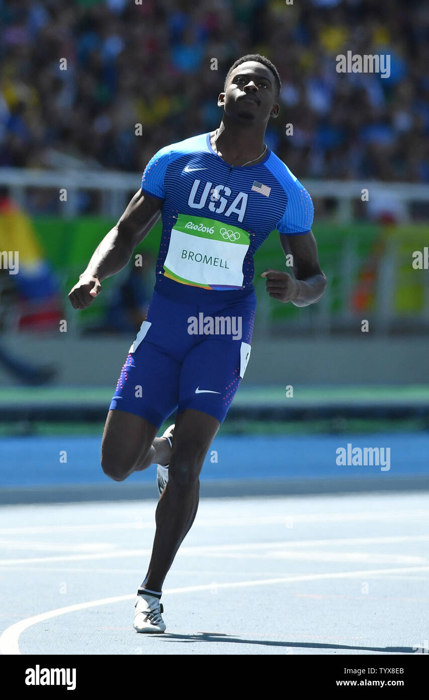 Trayvon Bromell of the United States runs in the 100m round 1 at the ...