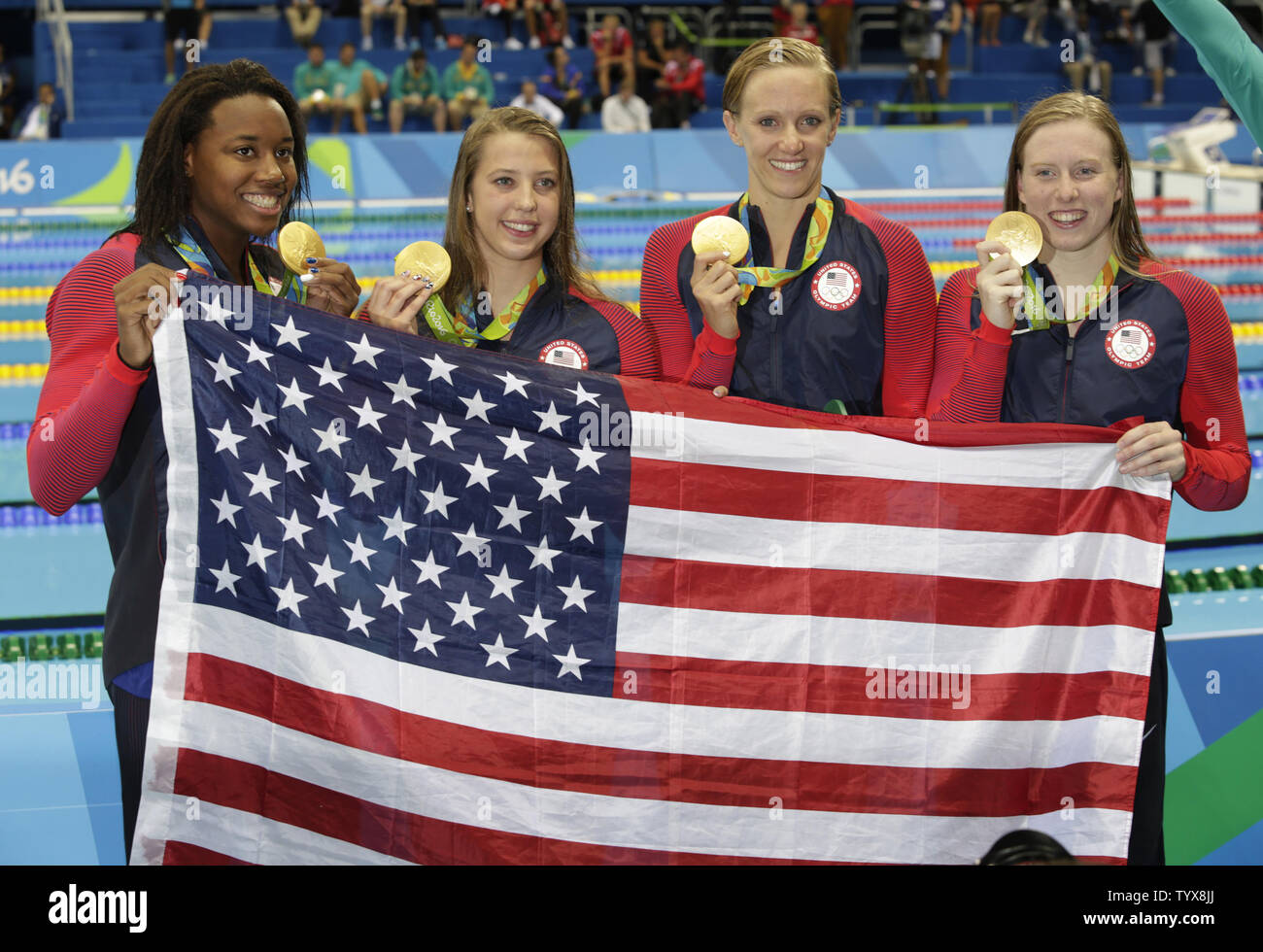 Kathleen Baker, Lilly King, Dana Vollmer, Simone Manuel of the United ...