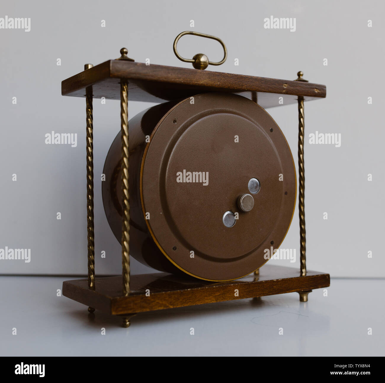 Old soviet table clock with mechanical winding Stock Photo - Alamy