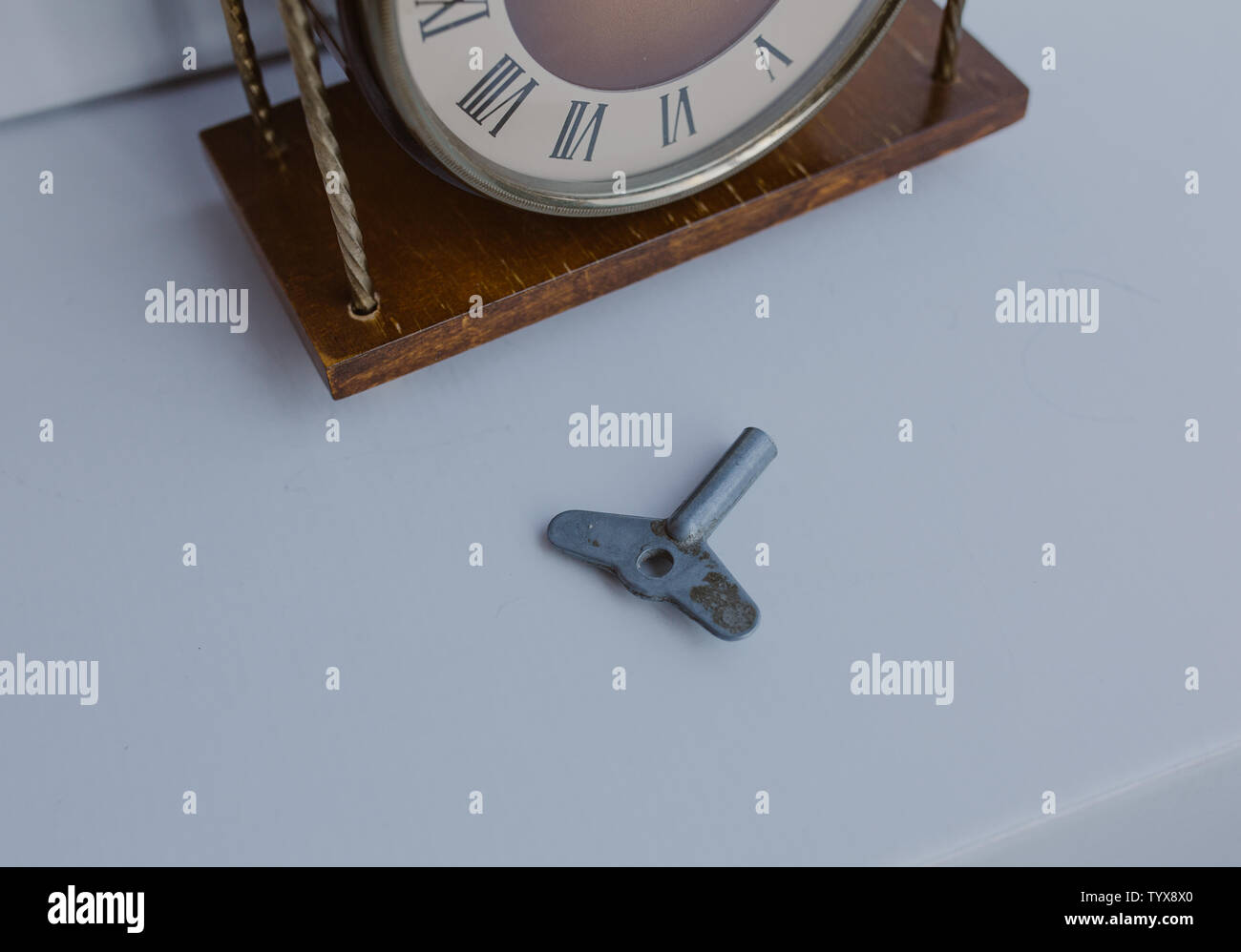 Old soviet table clock with mechanical winding Stock Photo - Alamy