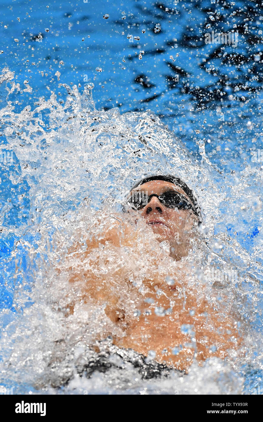 Ryan Murphy of the United States competes in the final of the Men's 4 x ...