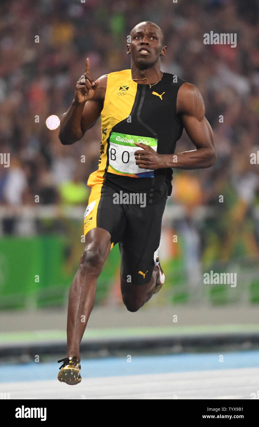 Jamaica's Usain Bolt wins the 100m in the Olympic Stadium at the 2016 ...