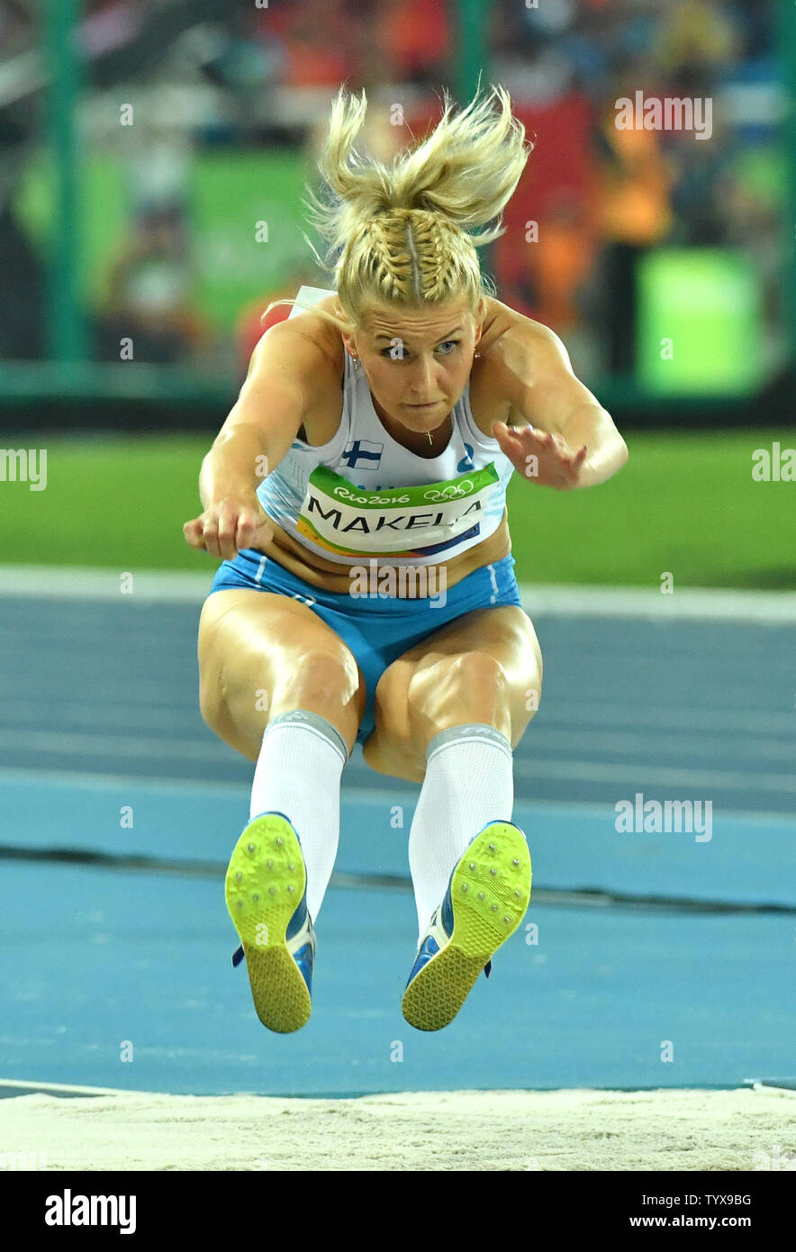 Kristiina Makela of Finland competes in the Women's Triple Jump at the ...