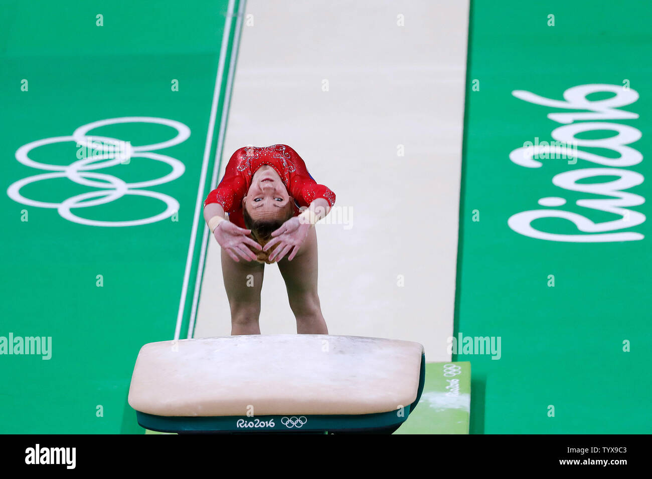 Russia's Maria Paseka competes in the vault portion of the Artistic ...
