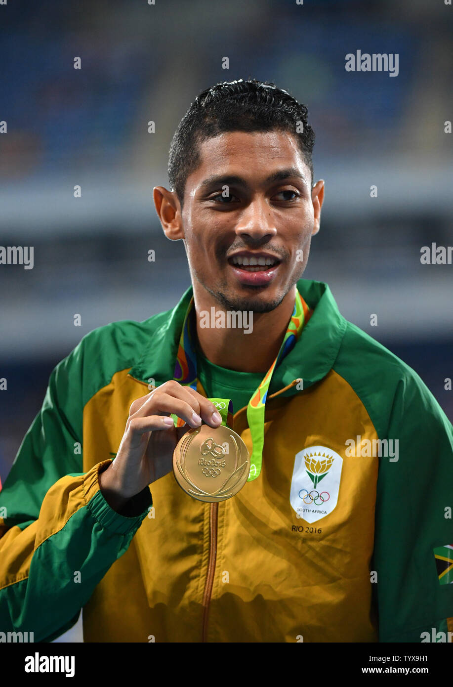 Gold medalist Wayde Van Niekerk (RSA) celebrates during the Men's 400m ...