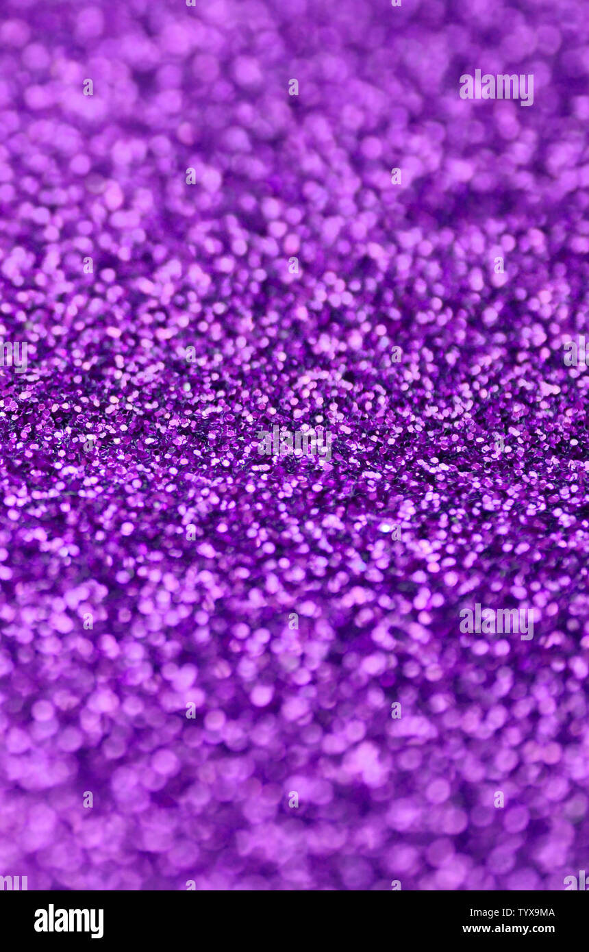 Purple decorative sequins. Background image with shiny bokeh lights ...