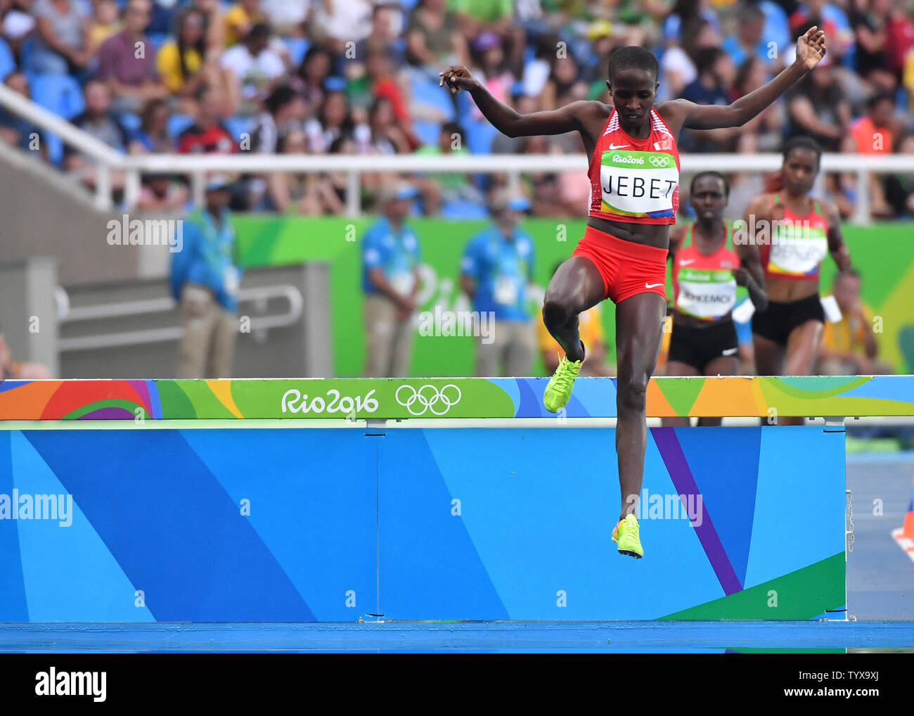 Ruth Jebet of Bahrain runs during the Women's 3,000m Steeplechase at ...