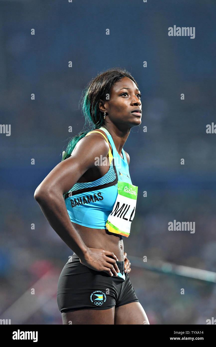 Shaunae Miller (BAH) before the start of the Women's 400m gold medal in ...