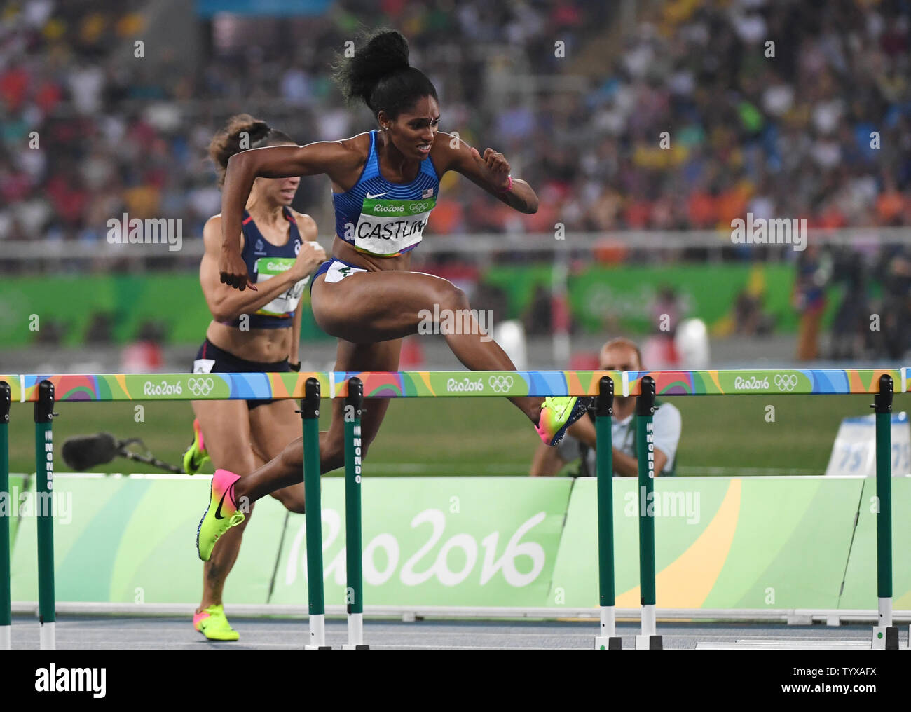 Kristi Castlin of the United States competes in the Women's 100m ...