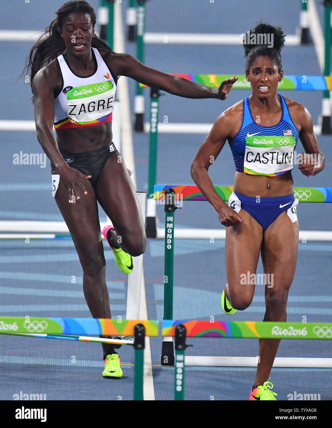 Kristi Castlin of the United States competes in the Women's 100m ...