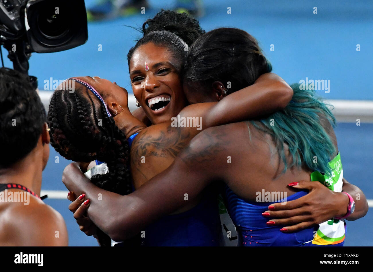 Bronze medalist Kristi Castlin of the United States, gold medalist ...
