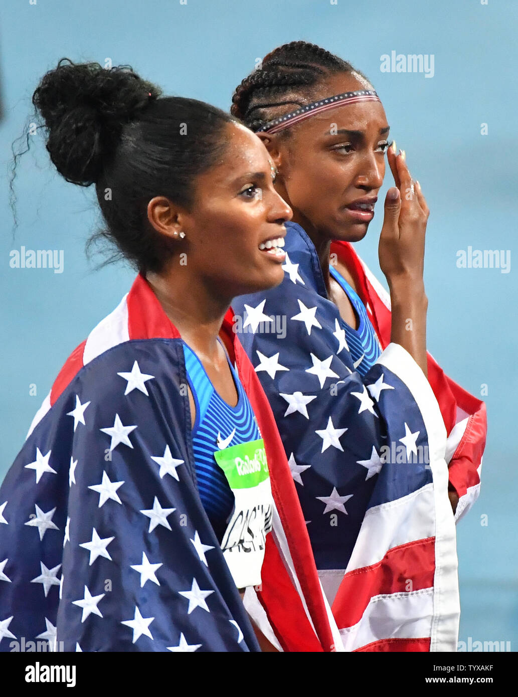 Bronze medalist Kristi Castlin of the United States, gold medalist ...