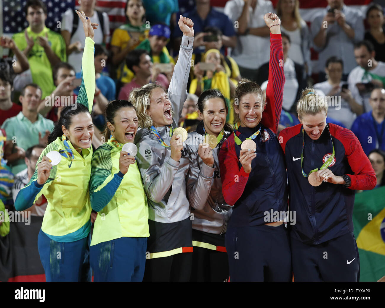 Silver medalists Agatha Bednarczuk Rippel and Barbara Seixas de Freitas ...