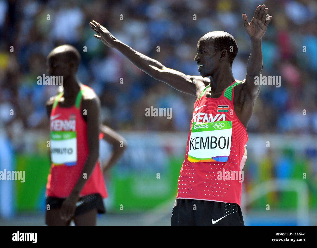 Ezekiel Kemboi of Kenya wins bronze in the Men's 3,000 meter ...