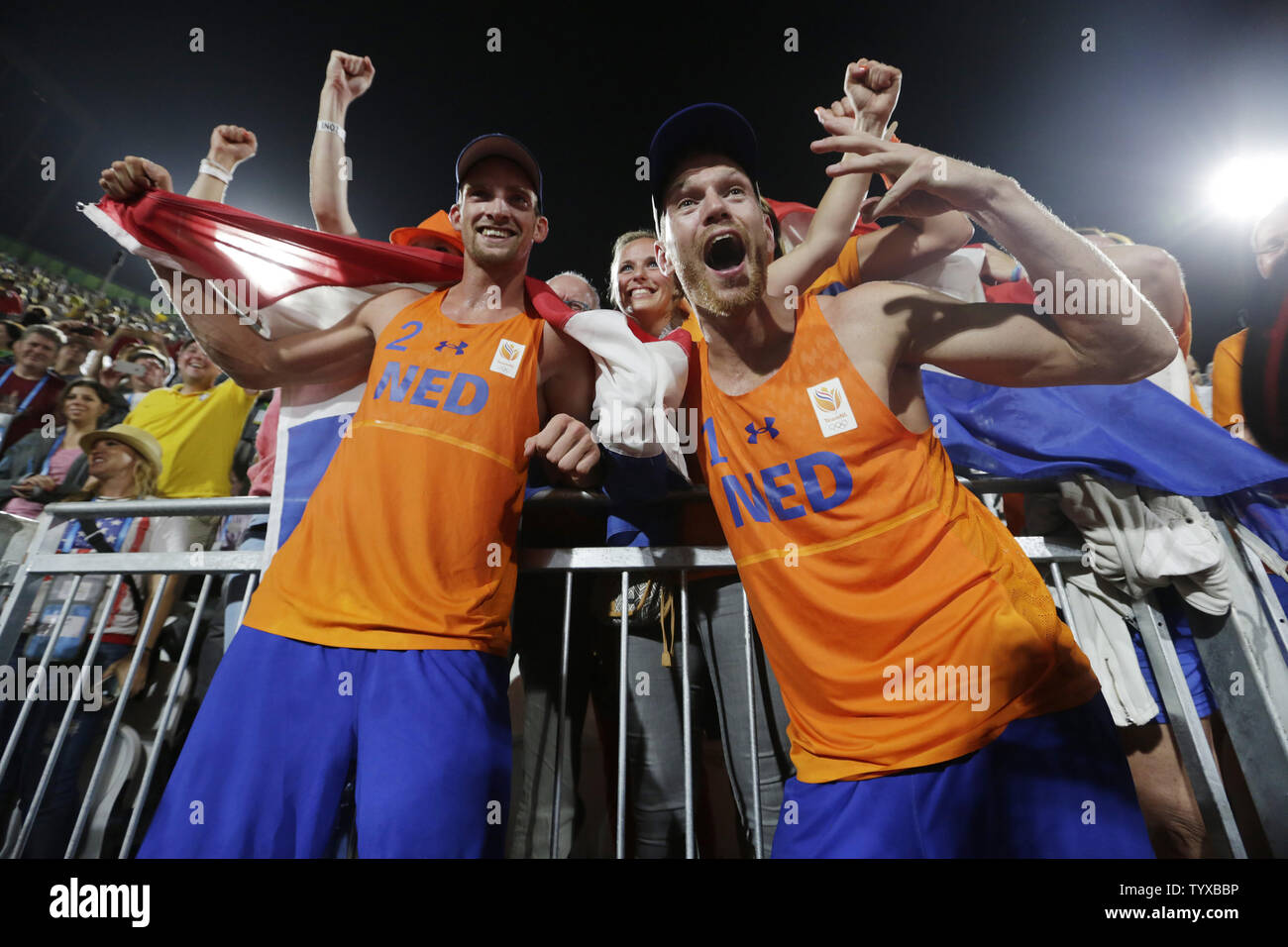 Alexander Brouwer and Robert Meeuwsen of Netherlands celebrate winning ...