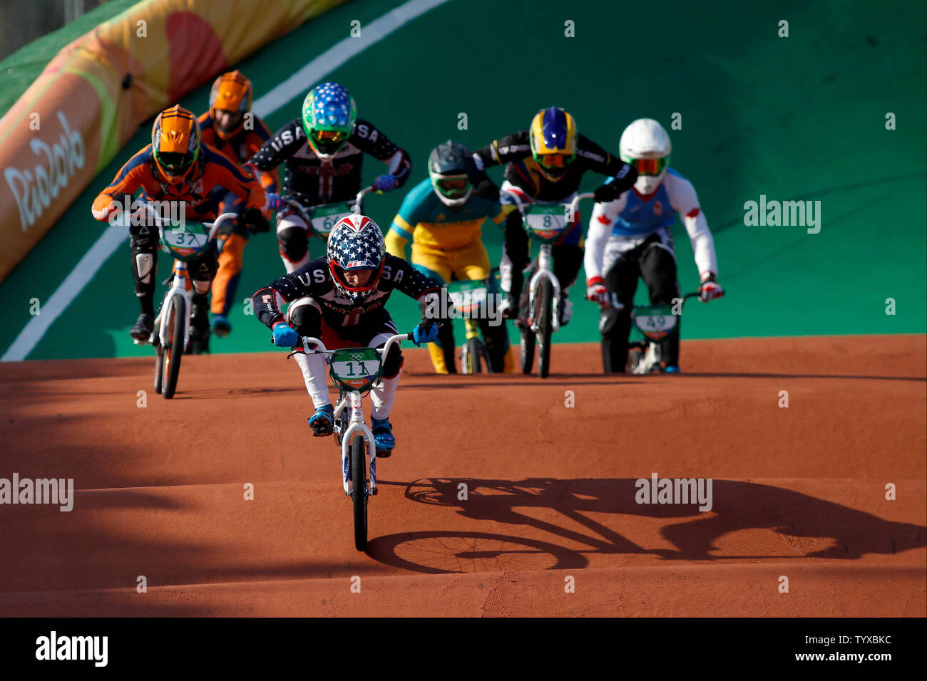 USA's Connor Fields charges towards the finish line in the final of Men ...