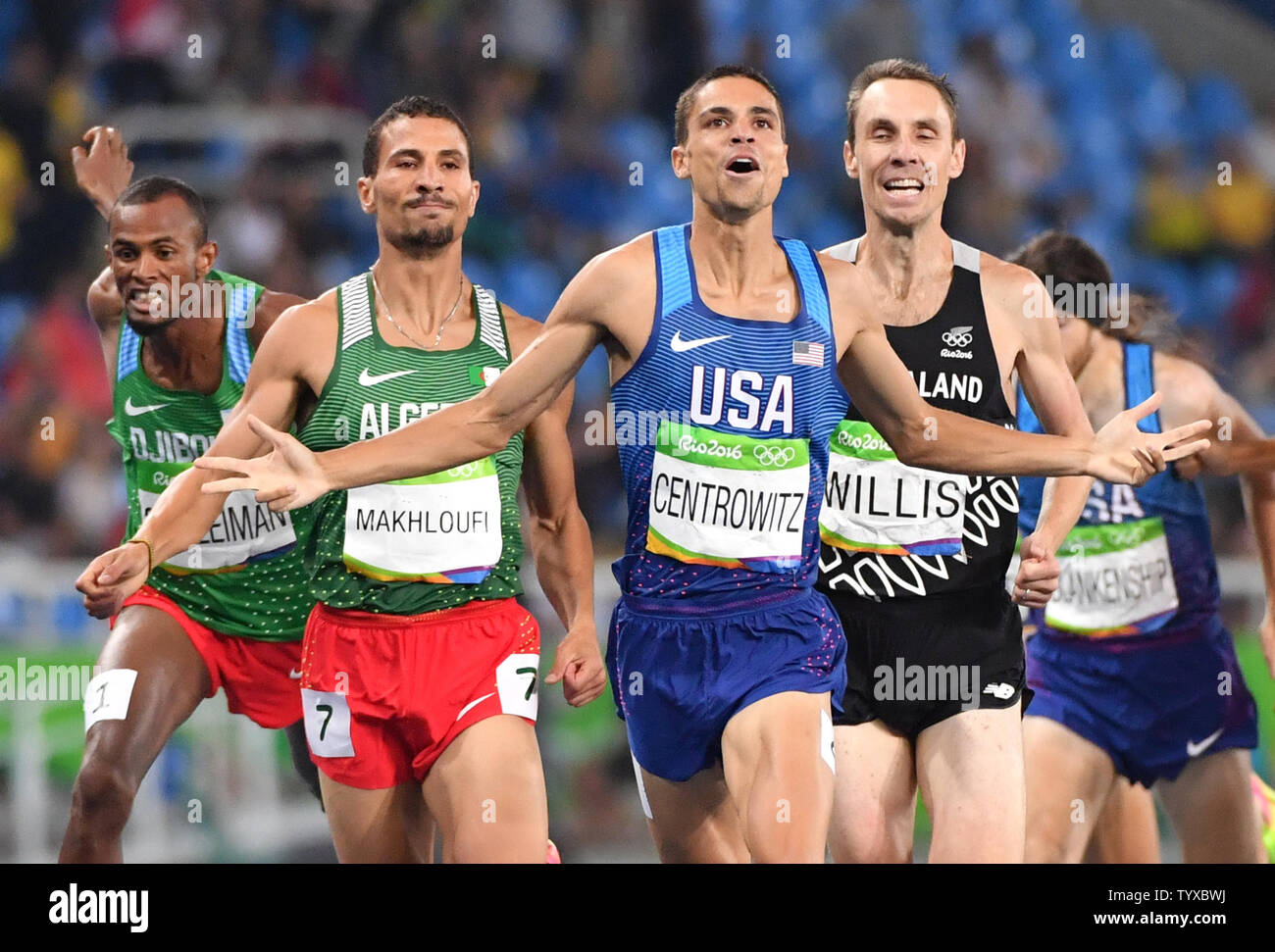 Gold medalist Matthew Centrowitz of the United States celebrates after ...