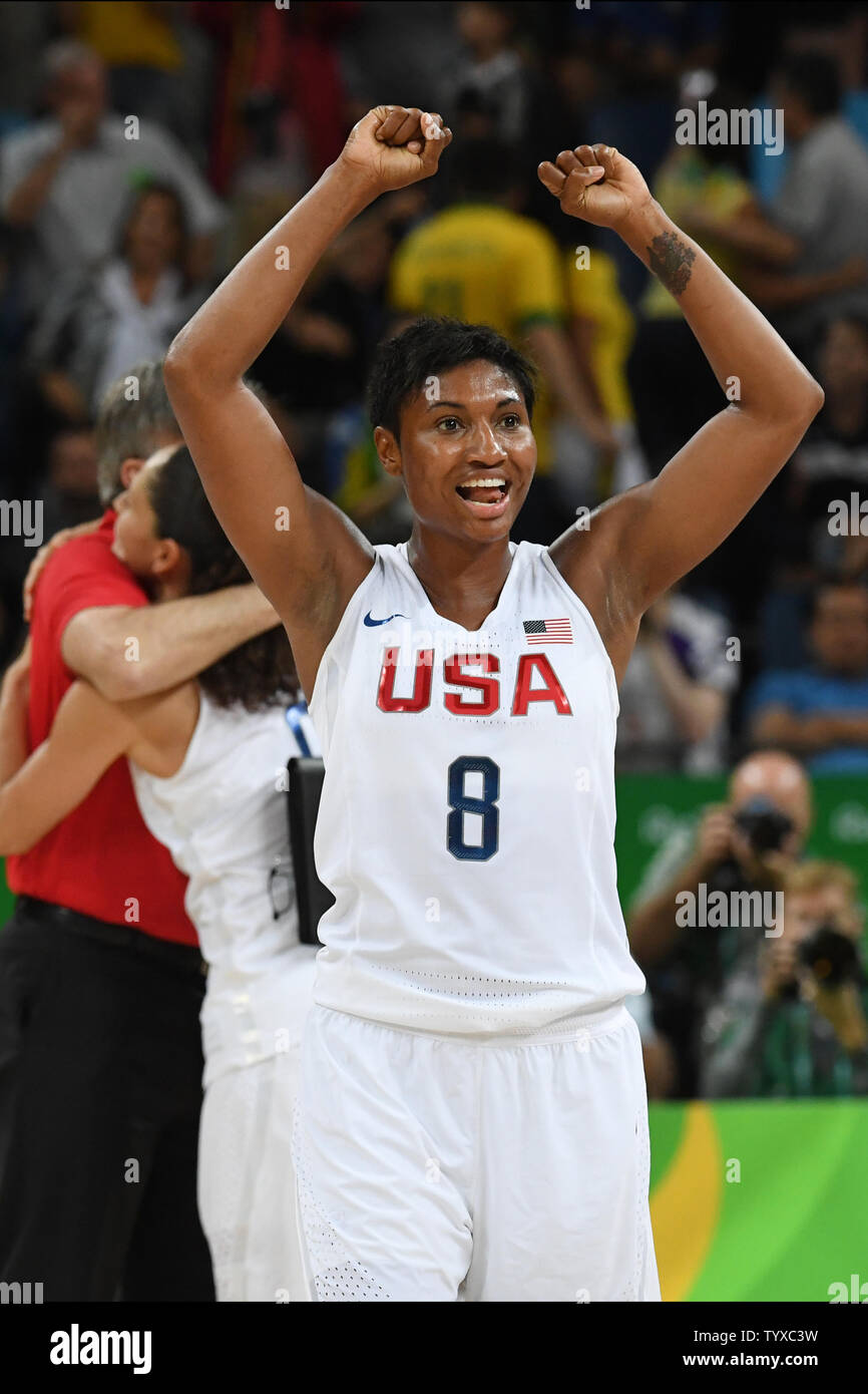 Angel Mccoughtry (8) of United States celebrates moments after winning ...