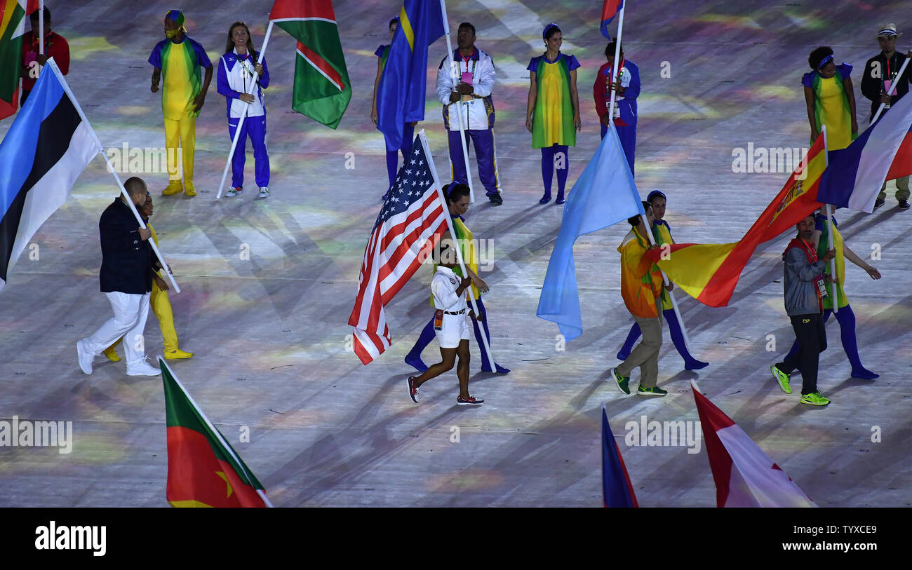 American gymnastics gold medal winner Simone Biles carries the American ...