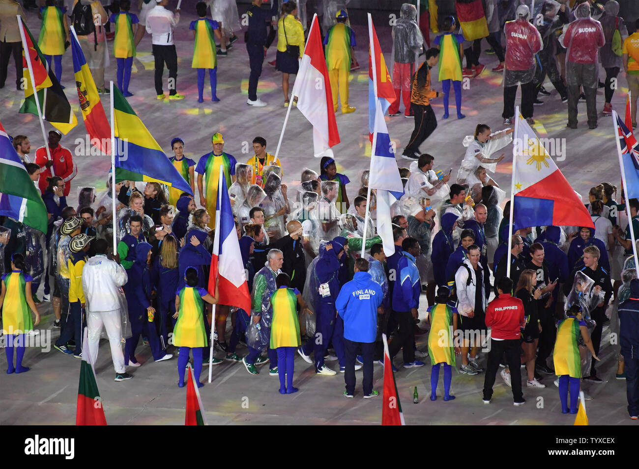 Finland parades during the Closing Ceremony in Maracan‹ Stadium at the ...