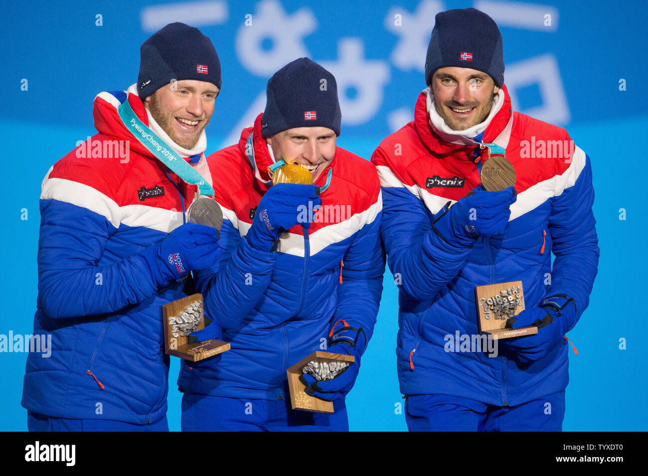 From left men's cross-country skiing 15km + 15km skiathalon silver ...