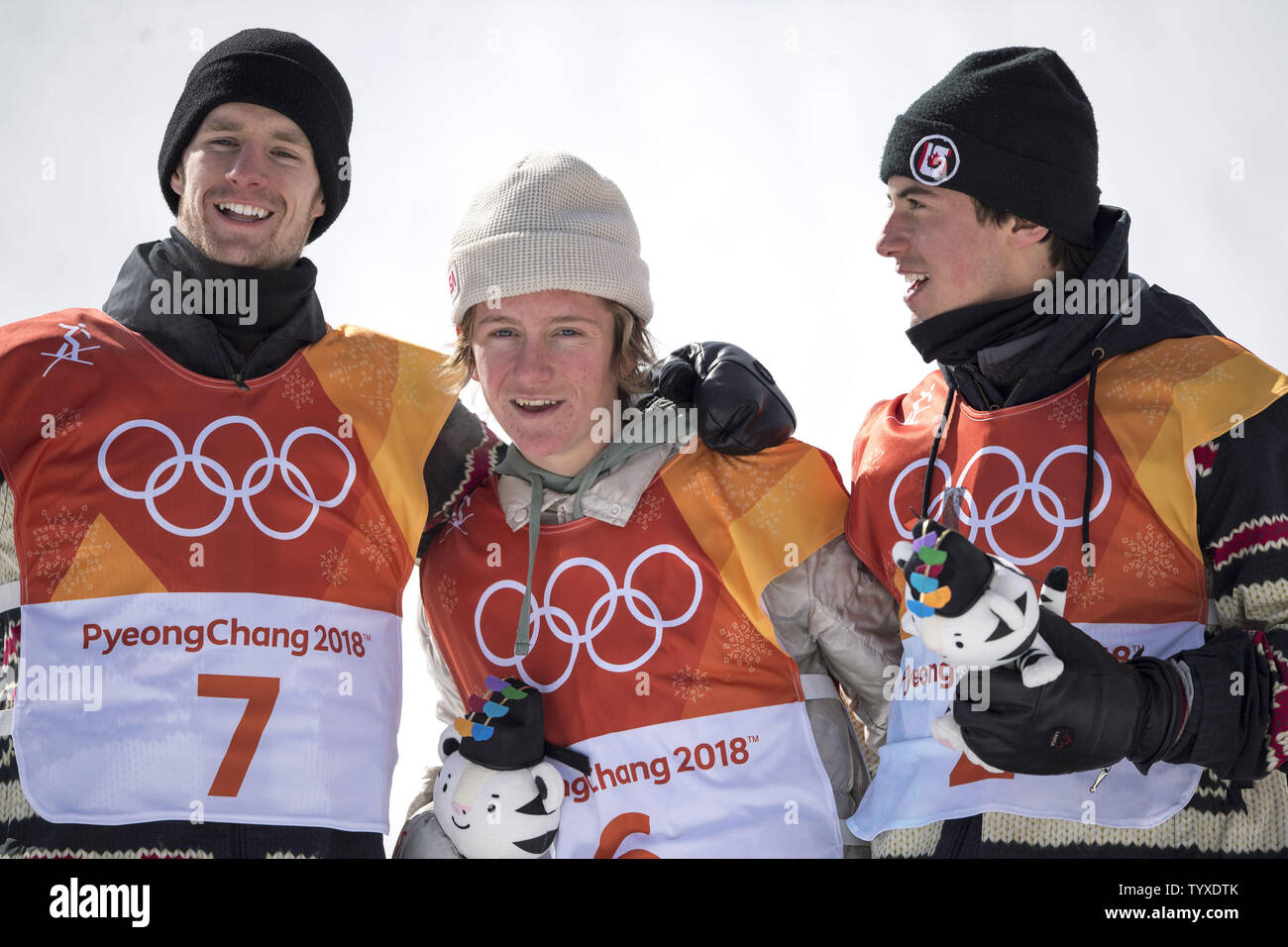 Gold medalist American Redmond Gerard (C), silver medalist Canadian Max ...