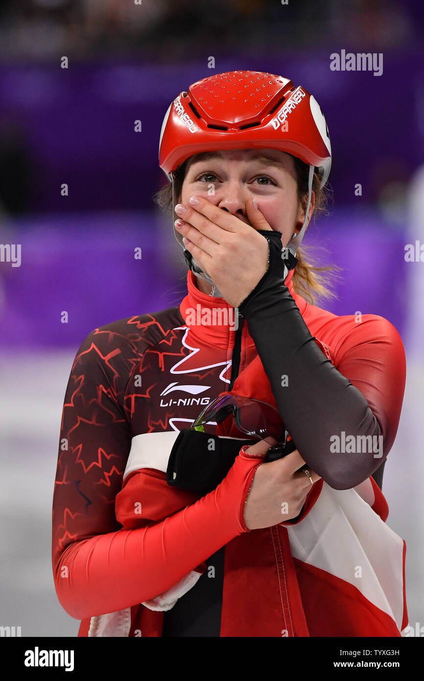 Kim Boutin of Canada holds back tears after winning the bronze medal in ...